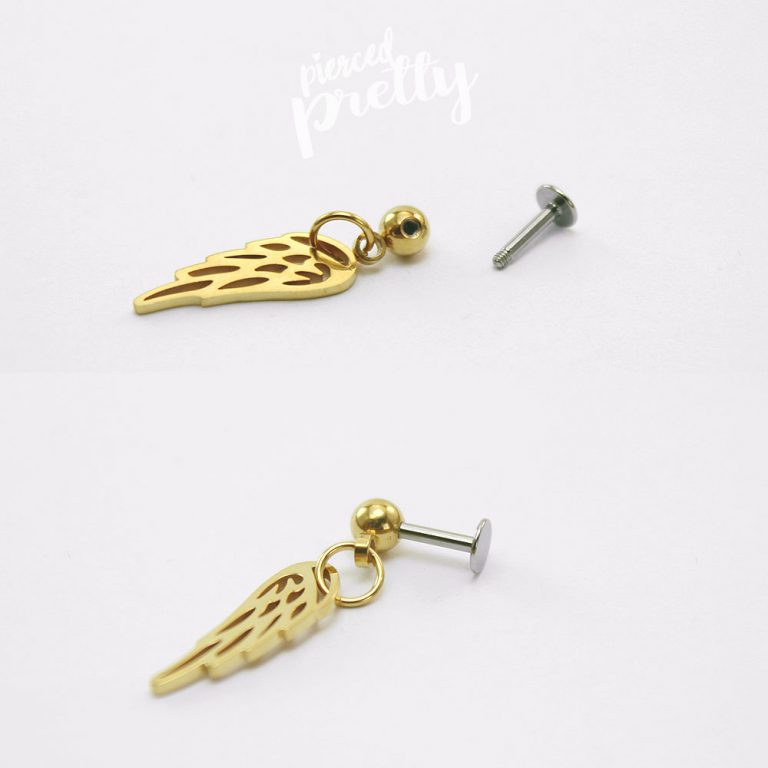 20g, 16g Wing cartilage earring, Rose Gold helix earring, Tragus ear ...